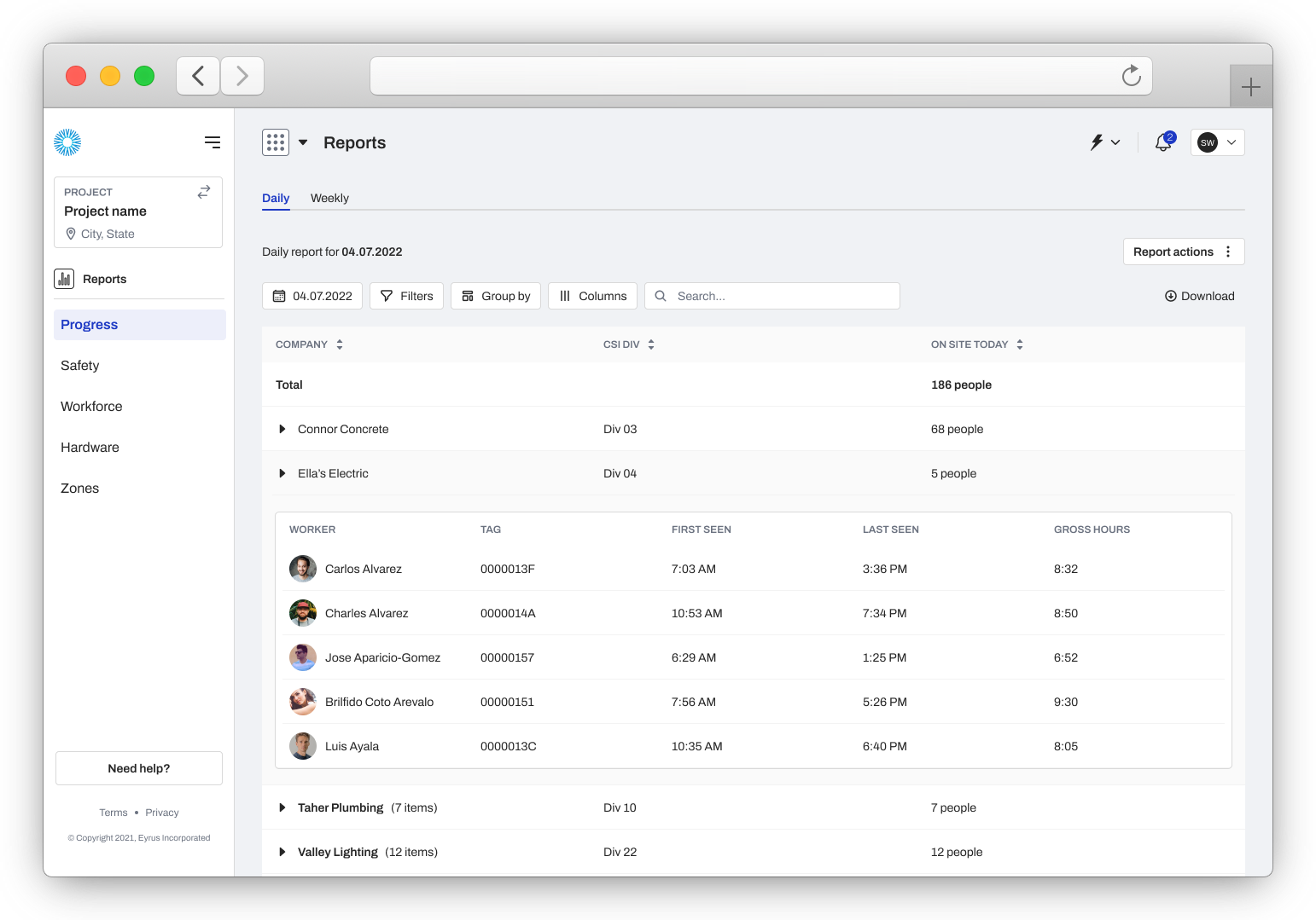 Progress Reports – Eyrus Support