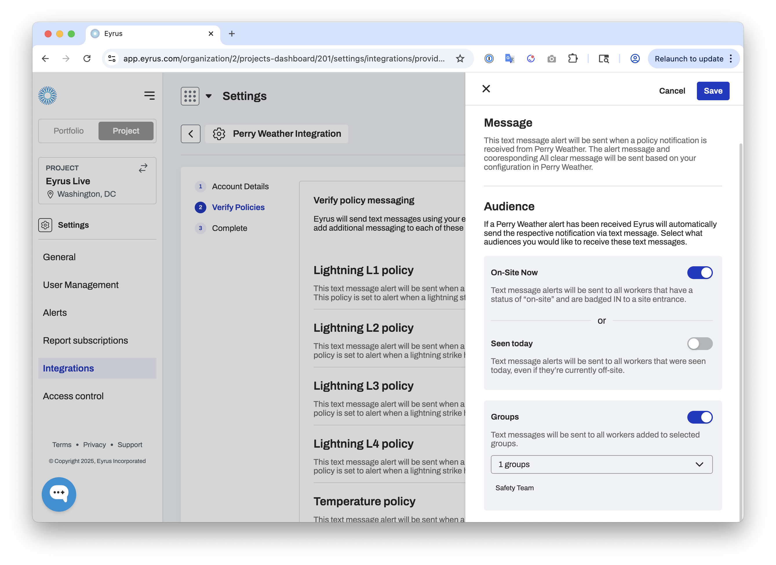 Perry Weather Integration – Eyrus Support